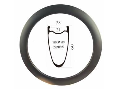 China 700c Bike Carbon Rims 60MM Height All Road Chinese Cyclocross Gravel Road Rim for sale