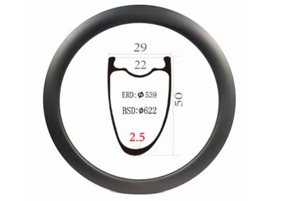 China OEM Bicycle Carbon Rims 29mm Width Eccentric 50MM All Road Bike Wheel RIm for sale