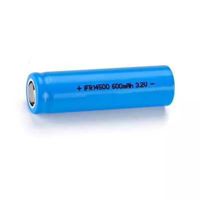 China 14500 3.2V 600mAh Cell Rechargeable Lithium Lifepo4 Battery For High Powered Flashlights for sale