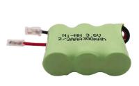 China 2/3AAA 3.6V 300mAh Ni Mh Rechargeable Battery Packs 500Cycles for sale