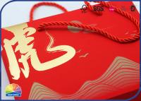 China Pantone Color Printed Paper Gift Bag Gold Stamping With Handle for sale