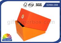 China Fashion 2 Piece Full Color Printed Setup Boxes Jewelry Gift Box Orange for sale