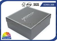 China Black Rigid Cardboard Paper Gift Box For Shoes Apparel Packaging for sale