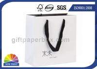 China Grosgrain / Cotton Handle Shopping Paper Bags For Retail Promotion for sale