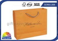 China Grosgrain / Cotton Handle Shopping Paper Bags For Retail Promotion for sale