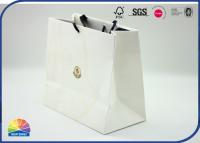 China Spot UV Specialty Paper Shopping Bags With Luxury Woven Cotton Ribbon Handle for sale