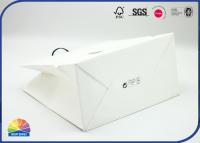 China Spot UV Specialty Paper Shopping Bags With Luxury Woven Cotton Ribbon Handle for sale
