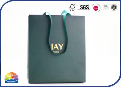 China Ribbon Handle 4C Printed Paper Gift Bag For Luxury Present for sale
