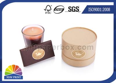 China Candle 4C Printing Kraft Paper Round Cylinder Box Matte Laminate for sale
