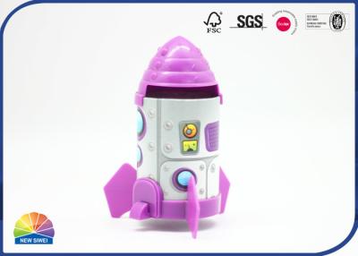 China Plastic Lid And Base Rocket Style Composite Paper Tube Cartoon Cylinder for sale