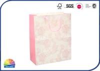 China Glitter Powder Flower Paper Shopping Bags With Cotton Handle for sale