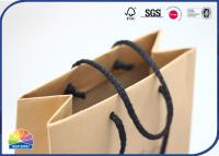 China Customized Logo Kraft Paper Bags With Cotton Handles 180gsm for sale