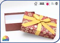 China 4C Print Christmas Ribbon Decorated Paper Gift Box Gold Stamping Custom for sale