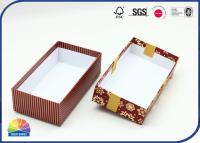 China 4C Print Christmas Ribbon Decorated Paper Gift Box Gold Stamping Custom for sale