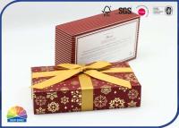 China 4C Print Christmas Ribbon Decorated Paper Gift Box Gold Stamping Custom for sale
