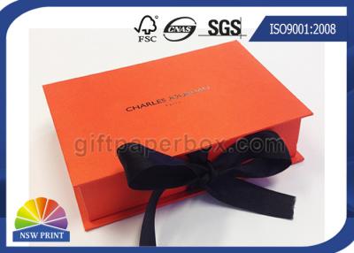 China Book Shape Hinged Lid Rigid Paper Box Ribbon Closure for Luxury Gift Packaging for sale