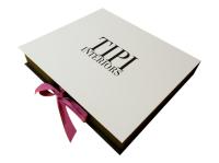 China Book Shape Hinged Lid Rigid Paper Box Ribbon Closure for Luxury Gift Packaging for sale