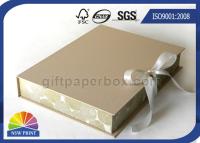China Customized Design Ribbon Closure Cardboard Gift Box 4C Printing for sale