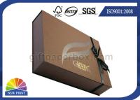 China Customized Design Ribbon Closure Cardboard Gift Box 4C Printing for sale