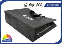 China Durable Black Matte Cotton Handle Custom Paper Shopping Bags for Clothing Apparel for sale