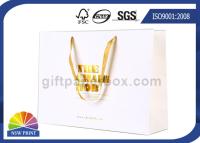China Luxury European Style recycled paper shopping bags Euro Totes with Logo Gold Stamping for sale