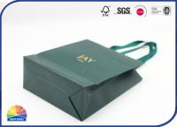 China Ribbon Handle 210gsm Copper Paper Shopping Bags Customized Logo Print for sale