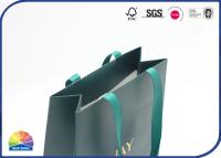 China Ribbon Handle 210gsm Copper Paper Shopping Bags Customized Logo Print for sale
