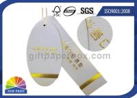 China Logo Gold Foil Printed Swing Tag Labels For Jeans Pants Clothing for sale