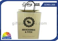 China Custom Brand Printed Shopping Kraft Paper Bags With Twisted Paper Handle for sale