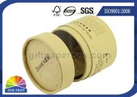 China Recyclable Natural Kraft Paper Can Packaging / Round Cylinder Cosmetic Packaging Box for sale