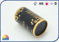 China UV Black Print 182gsm Gold Paper Packaging Gift Tube Embossing for sale