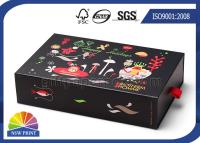 China Shiny Laminated Personalized Drawer Paper Box , Black Cardboard Paper Box for sale