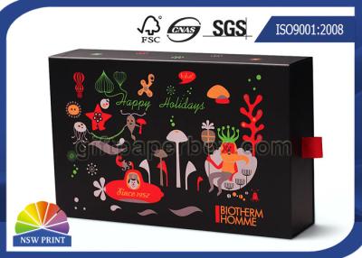 China Shiny Laminated Personalized Drawer Paper Box , Black Cardboard Paper Box for sale