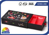 China Shiny Laminated Personalized Drawer Paper Box , Black Cardboard Paper Box for sale