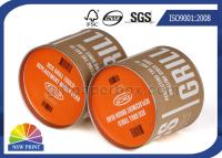 China Custom Kraft Paper Tube Round Paper Packaging Can with Metal Tin Lid / Base OEM for sale