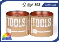 China Custom Kraft Paper Tube Round Paper Packaging Can with Metal Tin Lid / Base OEM for sale