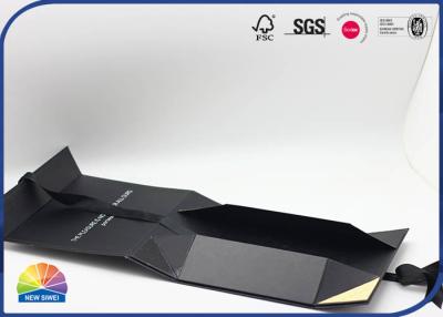 China Magnetic Closure CMYK Customzied Foldable Gift Box Matt Lamination With Silk Ribbon for sale