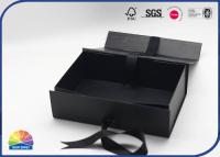 China Magnetic Closure CMYK Customzied Foldable Gift Box Matt Lamination With Silk Ribbon for sale