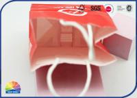 China White Kraft Red Color Paper Gift Bag 4C Pritned With White Ribbon Handle for sale