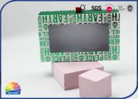 China Green Customized Rectangle Drawer Paper Box 4C Printed Rigid Cardboard With Silk Ribbon for sale