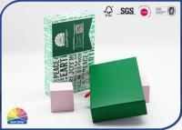 China Green Customized Rectangle Drawer Paper Box 4C Printed Rigid Cardboard With Silk Ribbon for sale