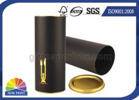 China Gold Stamping Logo Black Paper Packaging Tube With Metal Plug Personalised for sale