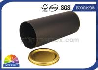 China Gold Stamping Logo Black Paper Packaging Tube With Metal Plug Personalised for sale