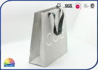 China Recycled Grey Big Size Paper Shopping Bags Matte Lamination With Silk Handle for sale