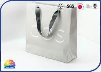 China Recycled Grey Big Size Paper Shopping Bags Matte Lamination With Silk Handle for sale