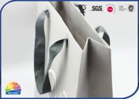 China Recycled Grey Big Size Paper Shopping Bags Matte Lamination With Silk Handle for sale