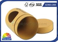 China Flat Cap Brown Kraft Paper Packaging Tube Customized Size with Die Cut Window for sale