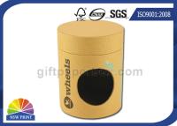 China Flat Cap Brown Kraft Paper Packaging Tube Customized Size with Die Cut Window for sale