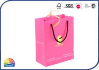 China Gloss Lamination Paper Gift Bag With Ribbon Decoration Nylon Ropes for sale