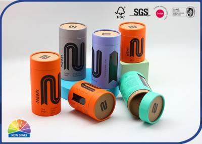 China Perfume Paper Packaging Tube Custom Logo Cylinder With Plastic Window for sale